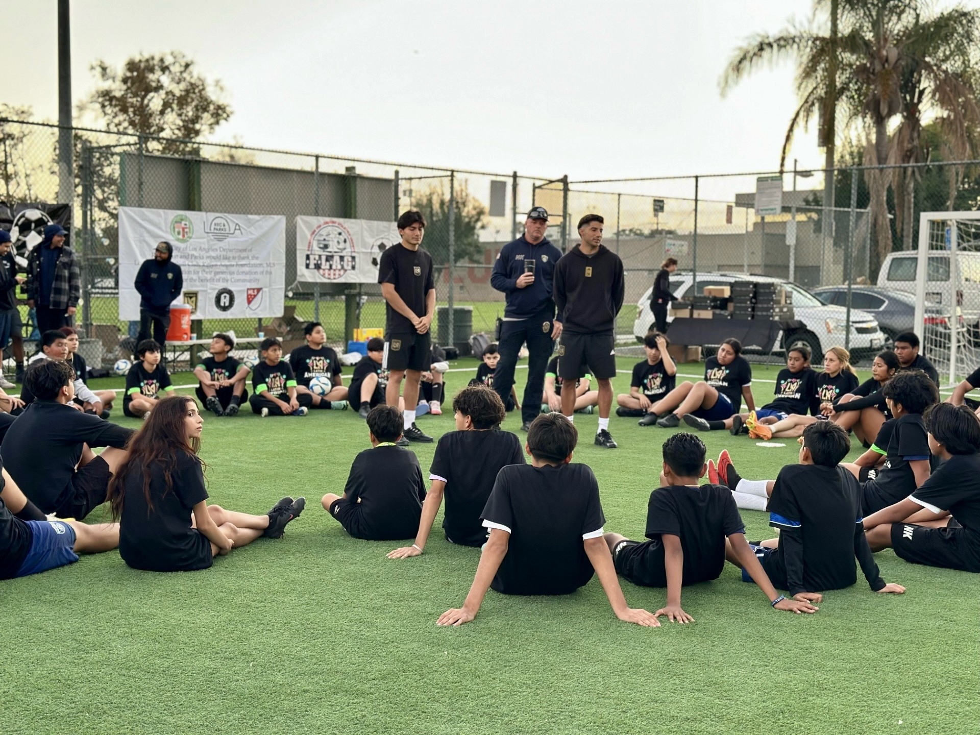 LAFC Visits Nicks Kids with New Cleats and Field Support
